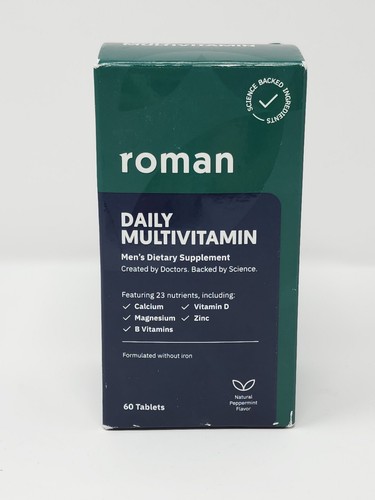 Roman Daily Multivitamin Mens 60 Tablets Peppermint Flavored Exp 3/24 ...