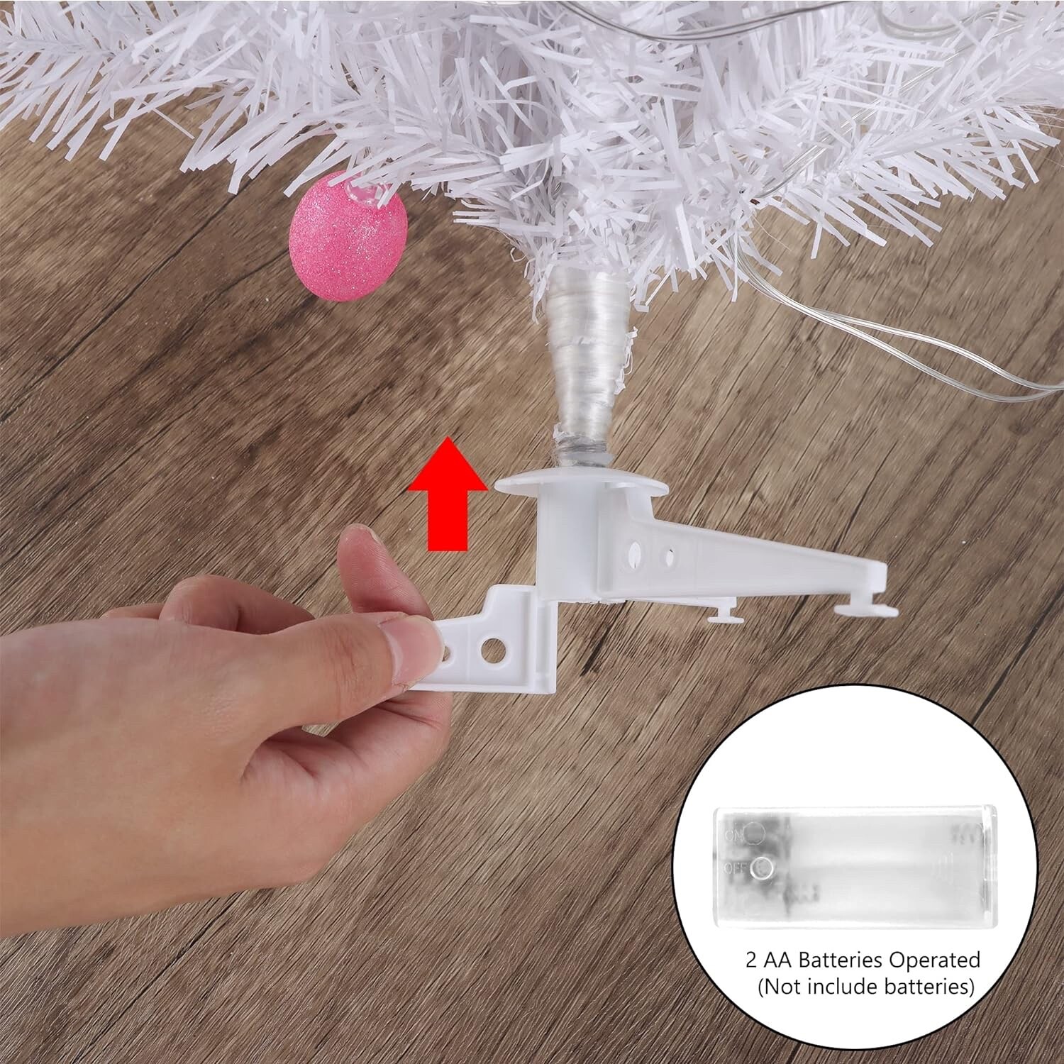 23" Lighted EASTER Bunny Ears Rabbit Tree 10 Colorful Eggs Decoration ...