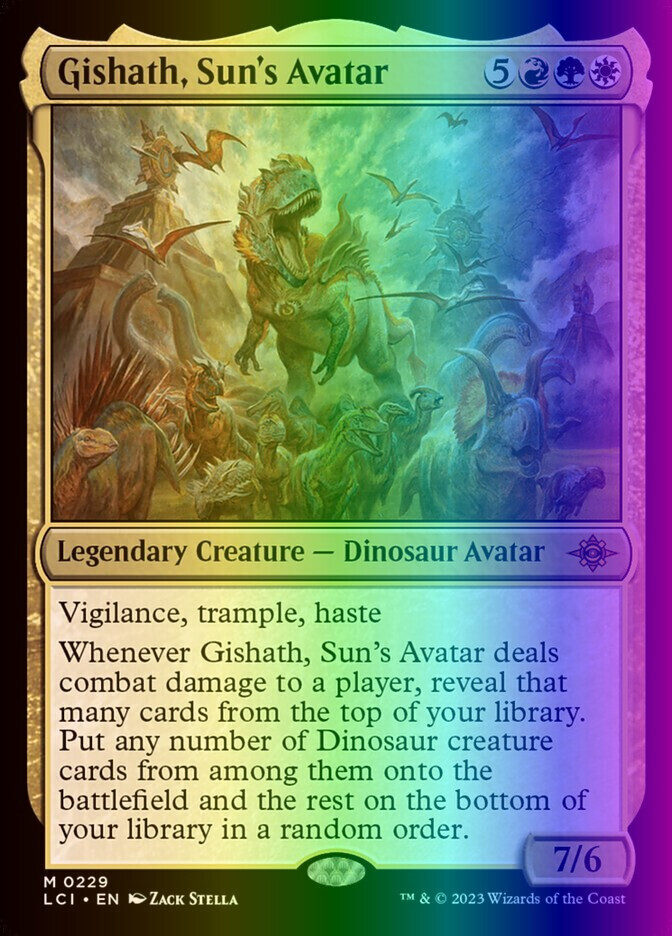 MTG Gishath, Sun's Avatar (229/491) The Lost Caverns of Ixalan NM FOIL ...