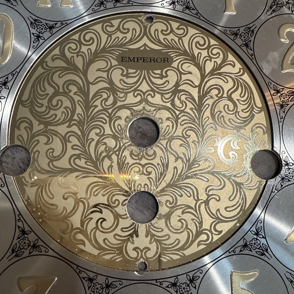 Vintage Grandfather Clock Parts Lot Emperor Face Frank Hermle Movement ...