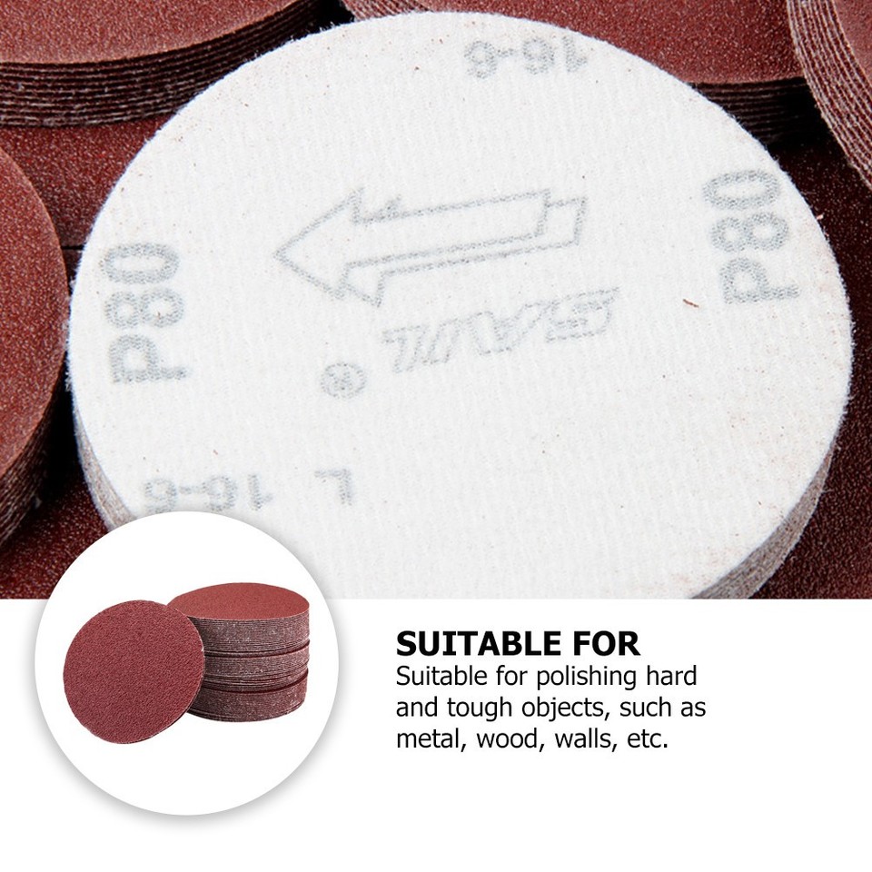 100 Pcs Round Wood Sandpapers Flocking Grinding Discs Polishing Sheets ...