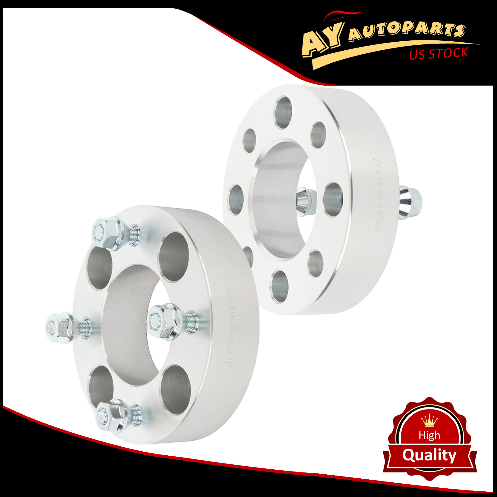 2X 1.5" Wheel Spacers 4x110 For Suzuki King Quad Yamaha Grizzly Honda ...