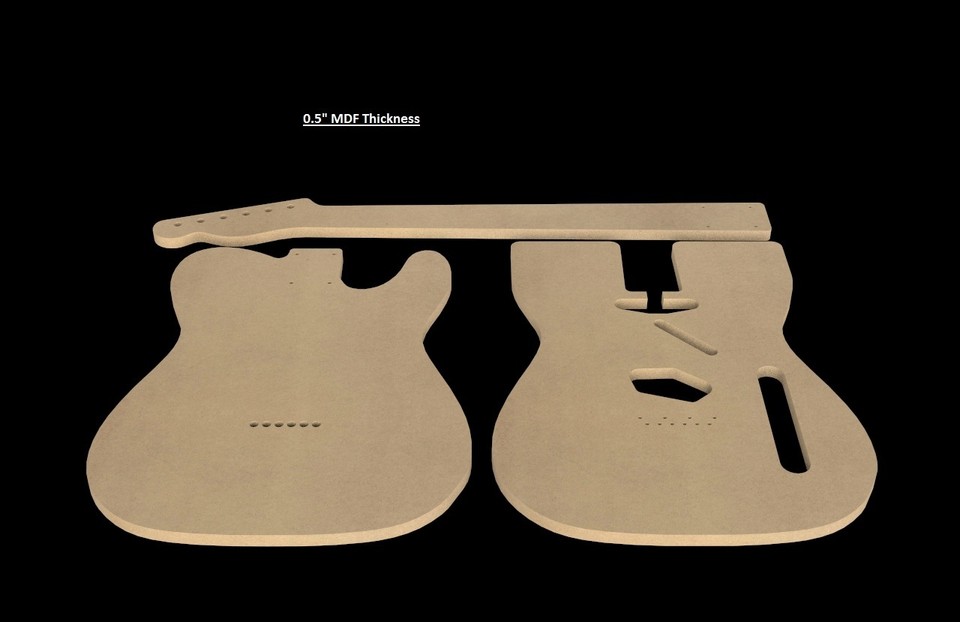 Telecaster MDF Guitar Body and Neck Template 0.5" thickness CNC made ...