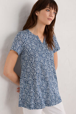 Seasalt Women's Top - blue Risso Short Sleeve Top - Regular - Anemone ...