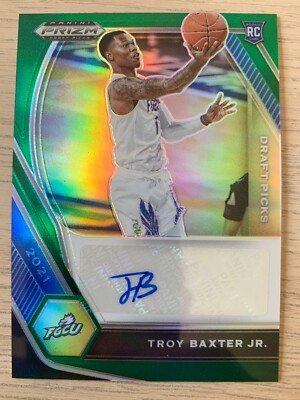 2021-22 Panini Prizm draft green rc auto TROY BAXTER JR.! | eBay