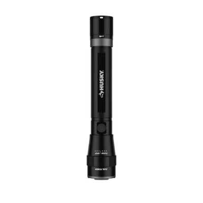 Husky 2500 Lumens Dual Power LED Focusing Flashlight Rechargeable ...