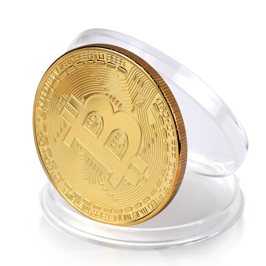 1PC Collectible Physical Bitcoin Commemorative Coin Collection Plated ...