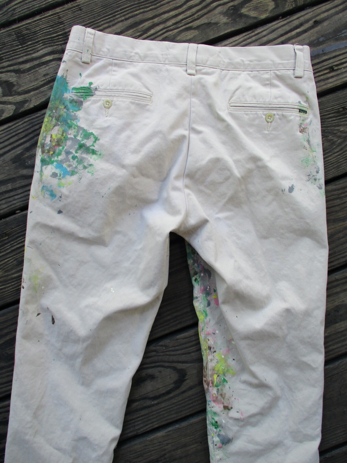 Polo Ralph Lauren Slim Fit beige paint splatter artis… - Gem