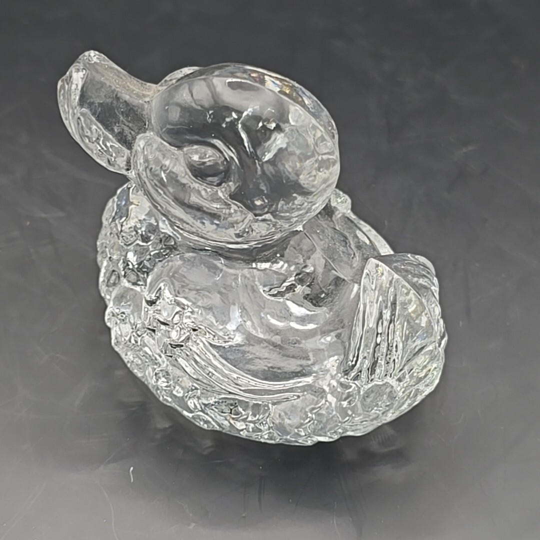 Vintage Goebel Glass Duck Paperweight Figurine Clear Bird Sticker 1979 ...