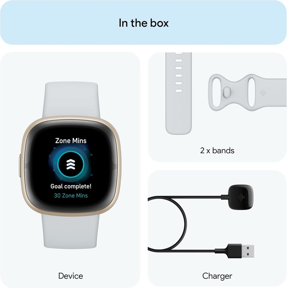 Fitbit Sense 2 Advanced Health and Fitness Smartwatch S & L Bands ...
