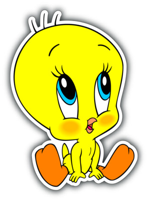 BABY TWEETY BIRD 3M STICKER CARTOON REVERS BUMPER STICKER DECAL GAME ...