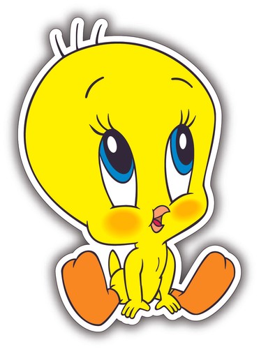 BABY TWEETY BIRD 3M STICKER CARTOON REVERS BUMPER STICKER DECAL GAME ...