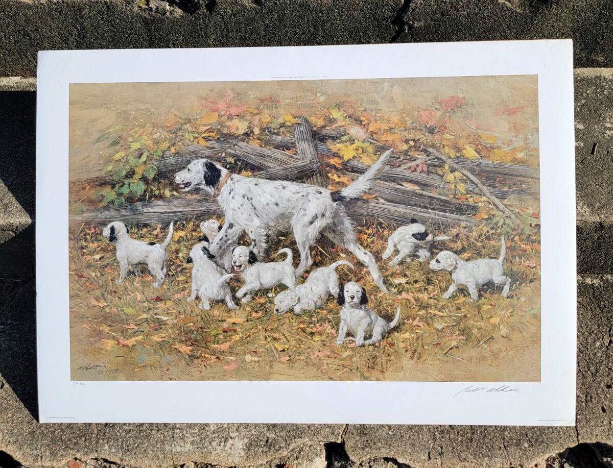 Robert K Abbett "ENGLISH SETTER FAMILY" Original Signed Print of 750 | eBay