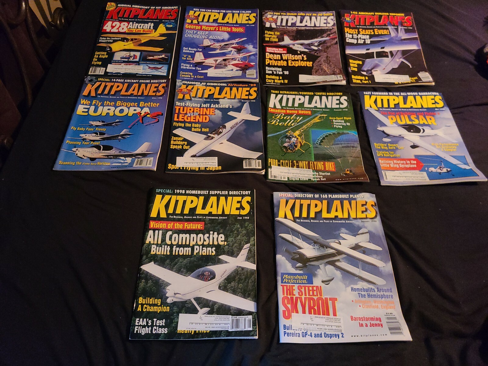 Lot of 10 Issues Of Kitplanes Magazine Year 1998 | eBay