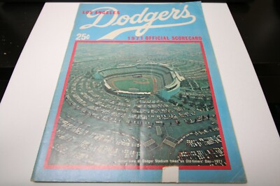 1971 LOS ANGELES DODGERS OFFICIAL SCORECARD PROGRAM VS CINCINNATI REDS ...