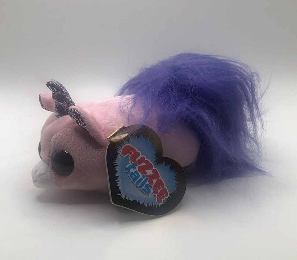 Fuzzee Tails Abra Pink Stuffed Unicorn Purple Fuzzy Hair - Sticky Tag ...