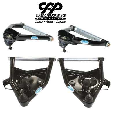 1973-87 CHEVY C10 TRUCK FRONT BLACK TUBULAR UPPER LOWER CONTROL ARMS ...