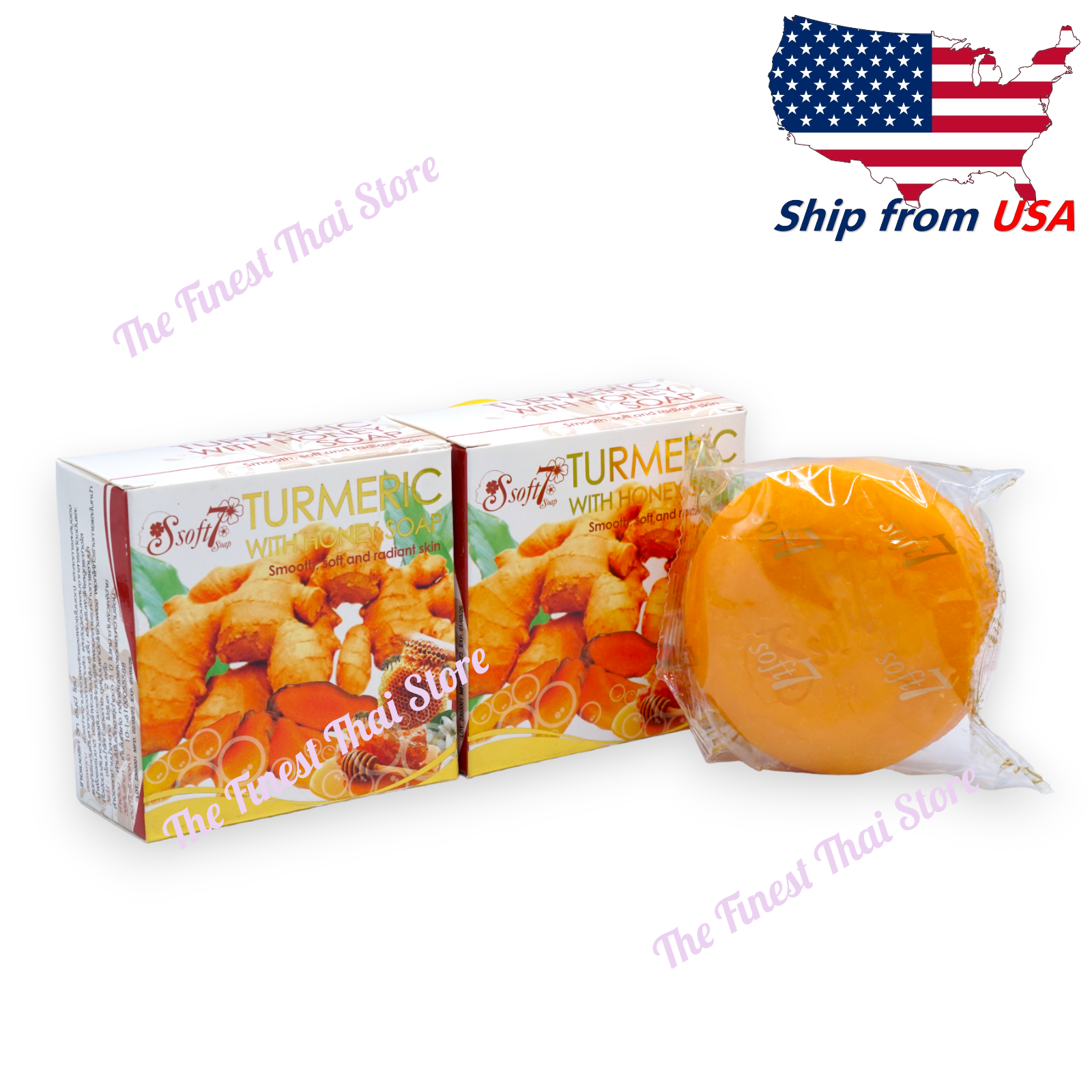 S.Soft7 by K.Brothers Turmeric with Honey Skin Care Natural Herbal Soap ...