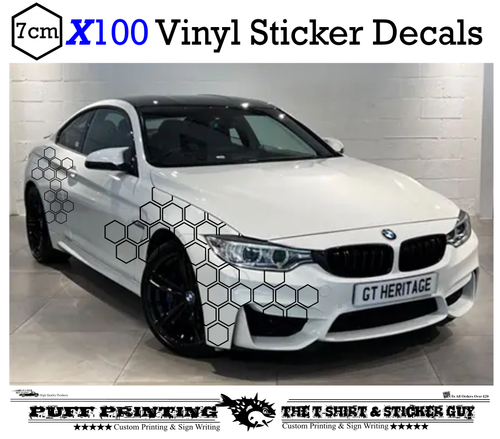 Car Camouflage kit hollow hexagon honeycomb side stickers decals racing ...