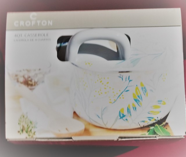 CROFTON Set Of 2 Pot/Pan w/ Lid 1 Qt Enamel Steel Floral for sale ...