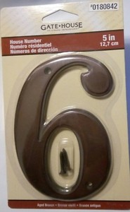 GATEHOUSE 5-inch AGED BRONZE HOUSE NUMBER 6 or NUMBER 9 (0180842 ...