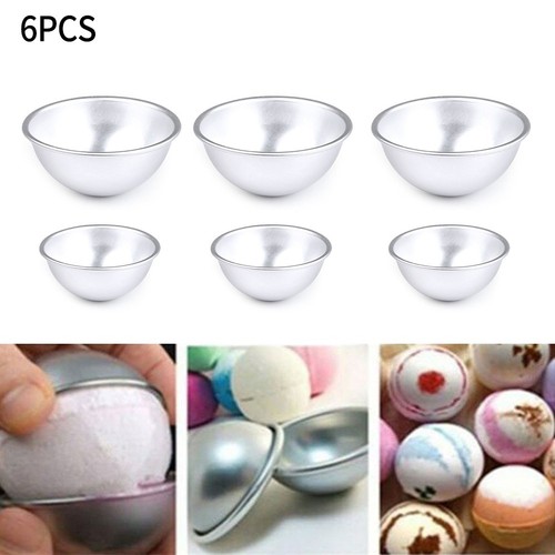 Bath Bomb Molds 6x Aluminum Half Ball Cake Moulds for Baking and DIY ...