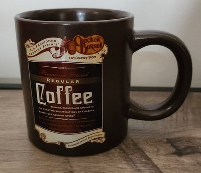 Cracker Barrel Premium Blend Regular Coffee Mug Cup Large Brown EUC | eBay