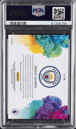 2020 PANINI PRIZM PREMIER LEAGUE COLOR BLAST #18 SERGIO AGUERO PSA 10 ...