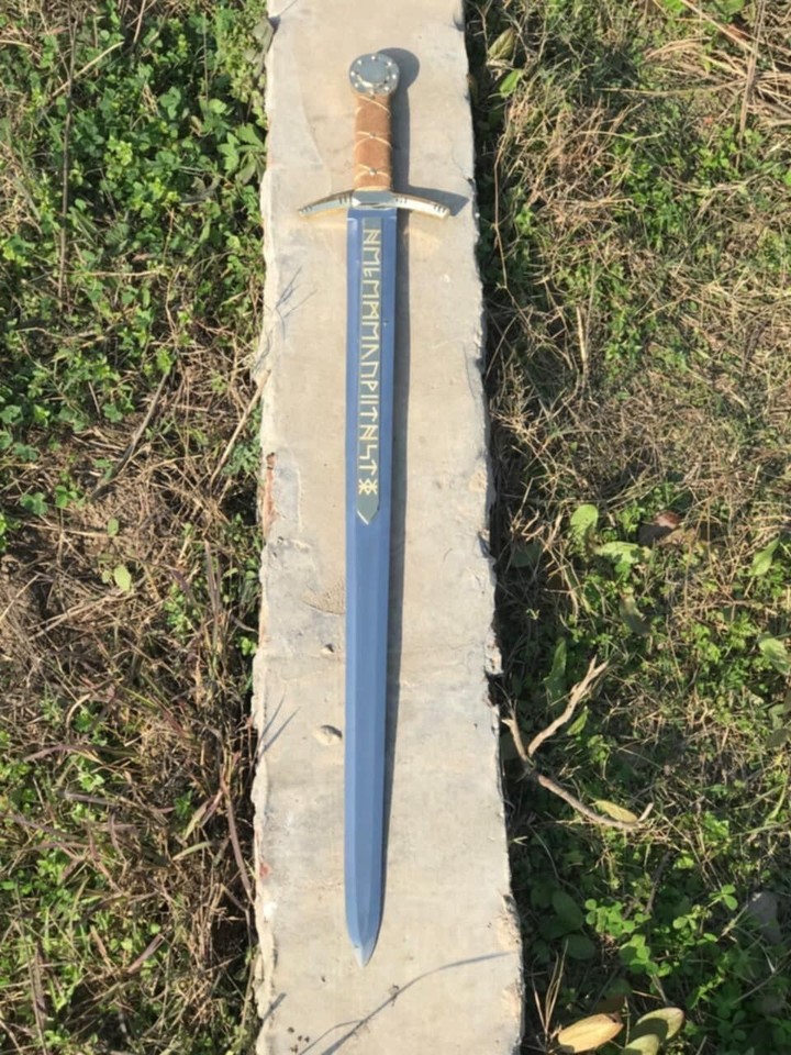 Handmade Stainless Steel Viking Sword,Excalibur Sword Of Merlin ...