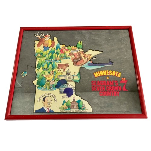 RARE Seagram's 7 Seven Crown Country Minnesota Bar Mirror Sign Vintage ...
