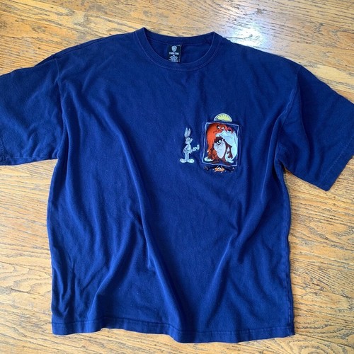 Vintage Warner Bros WB Looney Tunes 1997 Pocket T Shirt Embroidered ...