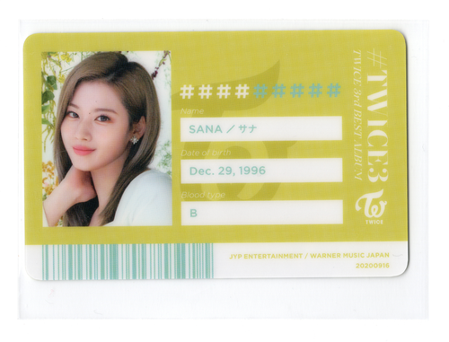 Twice Sana Photocard | #TWICE3 Japanese ID Card Hashtag Twice | eBay ...