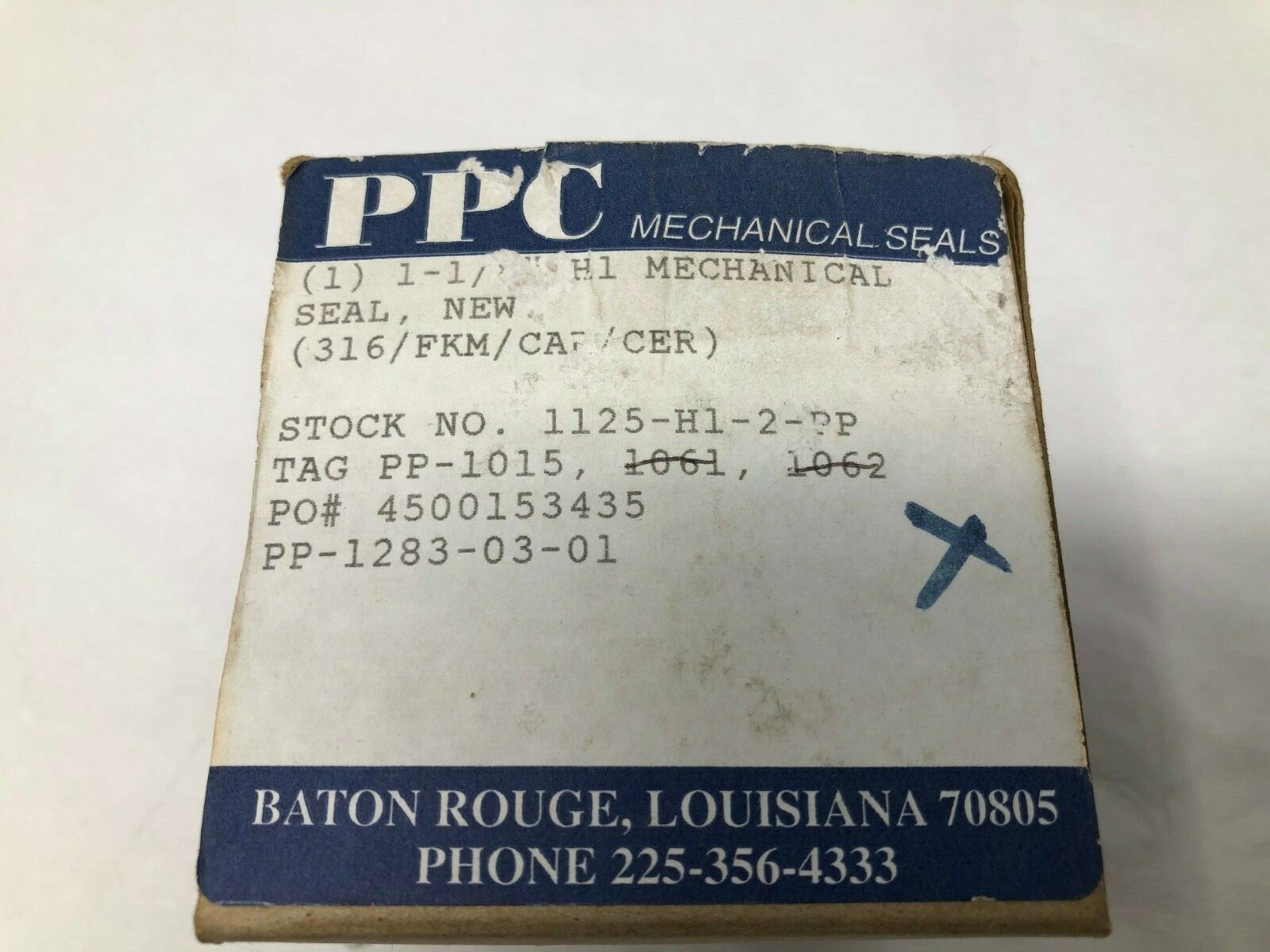 PPC Mechanical Seals 1125-H1-2-PP 1-1/8" H1 Mechanical Seal 316/FKM/CAP ...