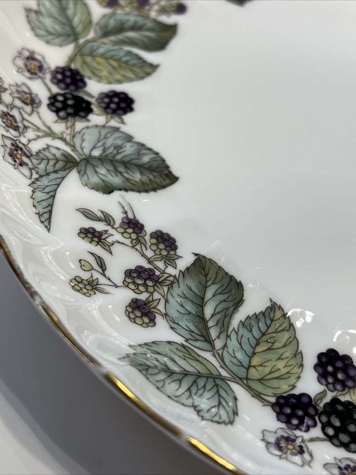 Royal Worcester Lavinia 8 inch Cake Plate, Salad Plate Blackberry Gold ...