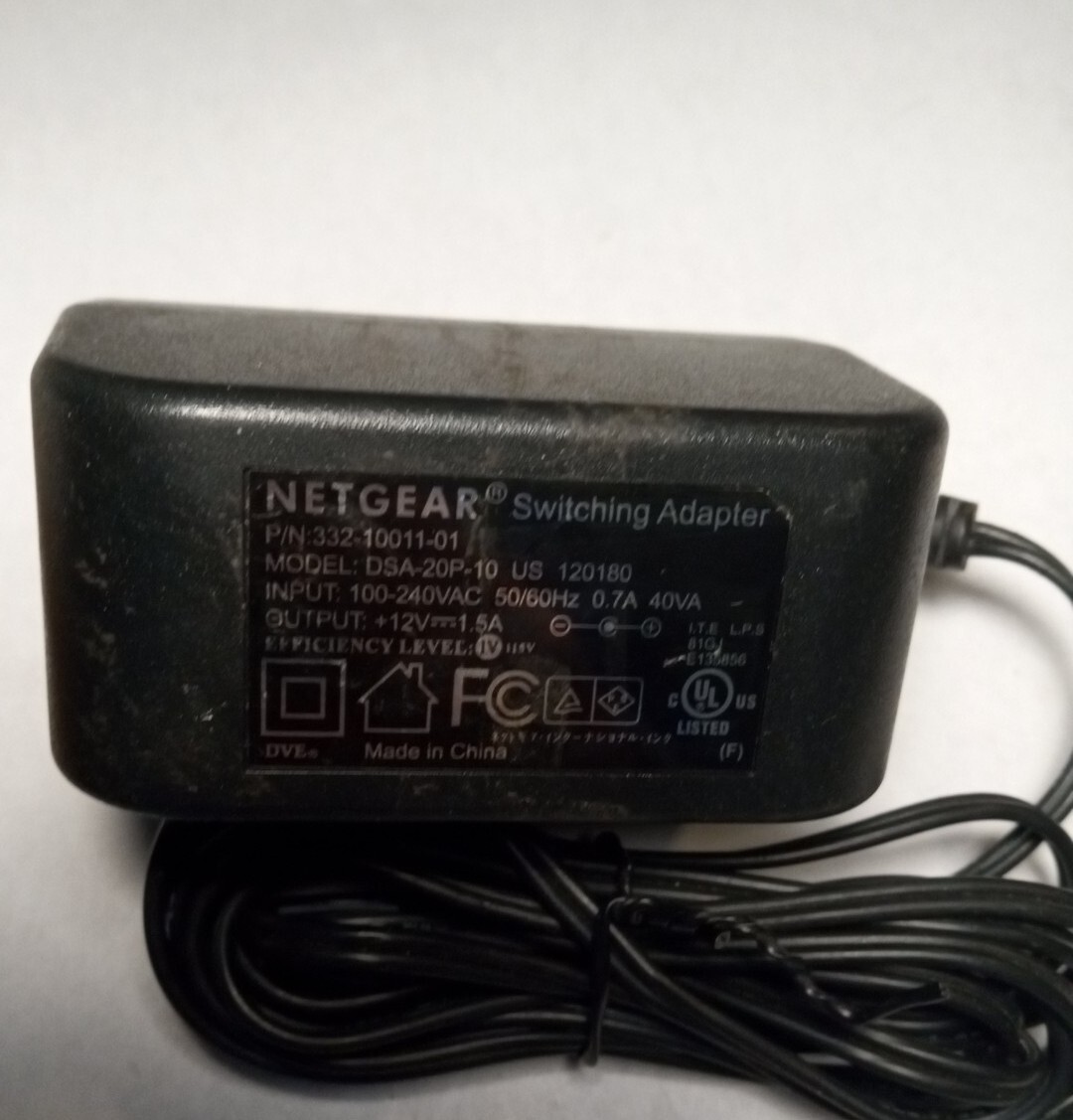 AC Power Adapter AC Adapter For Netgear 332-10011-01 DSA-20P-10 for ...