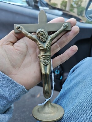 Vintage 10" CRUCIFIX Desk Stand Jesus Cross IMRI Catholic Corpus | eBay