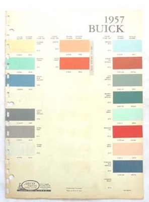 1957 BUICK ARCO PAINTS COLOR PAINT CHIP CHART ALL MODELS ORIGINAL | eBay