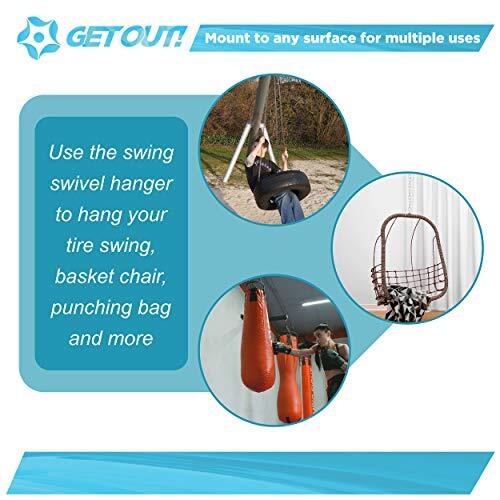 Heavy Duty 2000lb Tire Swing Swivel Hanger Kit 2pk 360 Degree Spinner ...