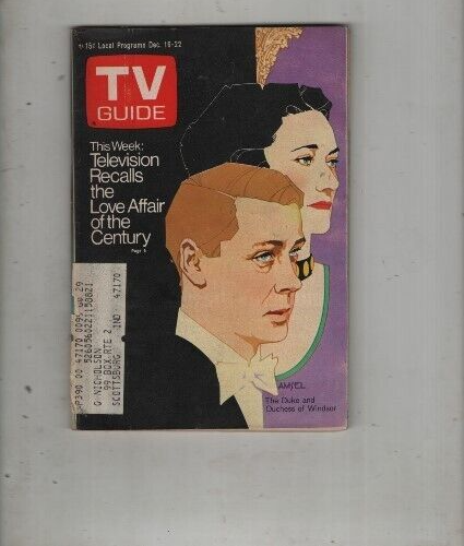 TV Guide December 16 1972 Duke Duchess Of Windsor Memphis Suzanne ...
