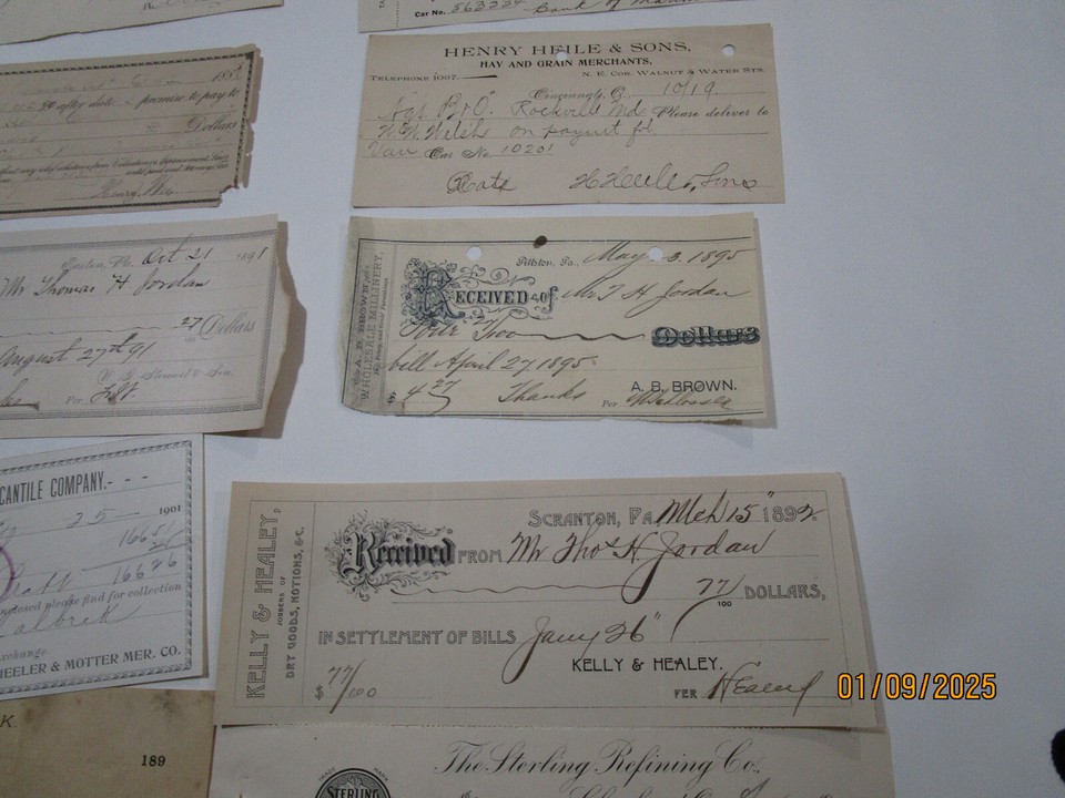 VARIOUS BANKS CHECK UNITED STATES CHECKS 10 LOT BANKING EPHEMERA 1888 ...