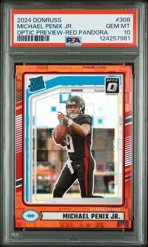2024-25 Panini Michael Penix Jr Red Pandora Prizm RC PSA 10 | eBay