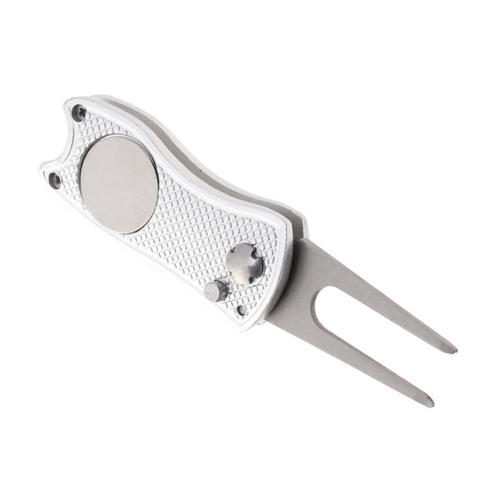 Stainless Steel Foldable Divot Repair Tool Ball Marker Pitch Fork ...
