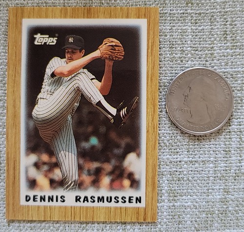 1987 Topps Baseball Major League Leaders Mini #66 Dennis Rasmussen N.Y ...