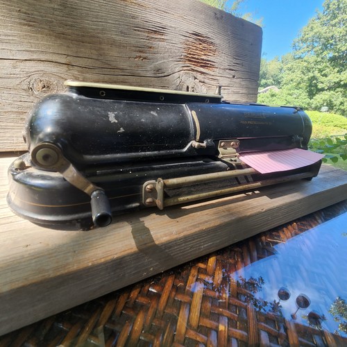 ANTIQUE Checkwriter Office Machine, Todd 16" Protectograph Heavy ...