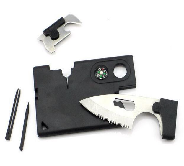 Multi Tool Credit Card Size Kit Functional Knife 9 in 1 Knife Survival ...