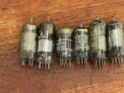 LOT Of 6 Vacuum Tubes SIEMENS VALVO ECC83 & 85, EF80 &89 ECH81, EBC81 ...