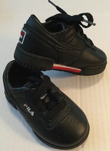 FILA Original Fitness Low Top Tennis Shoes Black Red White Toddler Sz 6 ...