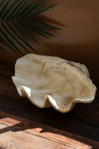 Large Clam Shell Resin Bowl Beach Nautical Decor 24.5 x 16 | eBay