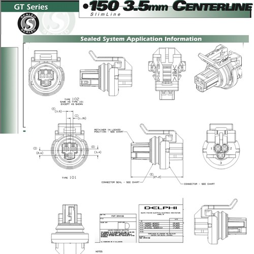 GM Delphi 3 Pin connector Kit GT150 3.5mm Centerline Pressure Sensor 22 ...