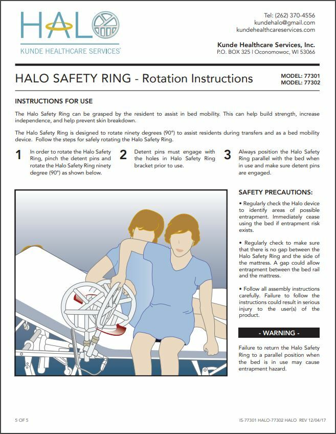 77301 Halo Safety Ring - Single Hospital Bed Style One Ring Open Box ...